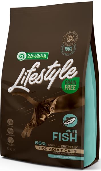Granule pre mačky Nature's Protection LifeStyle GF Adult White Fish - 7 ...